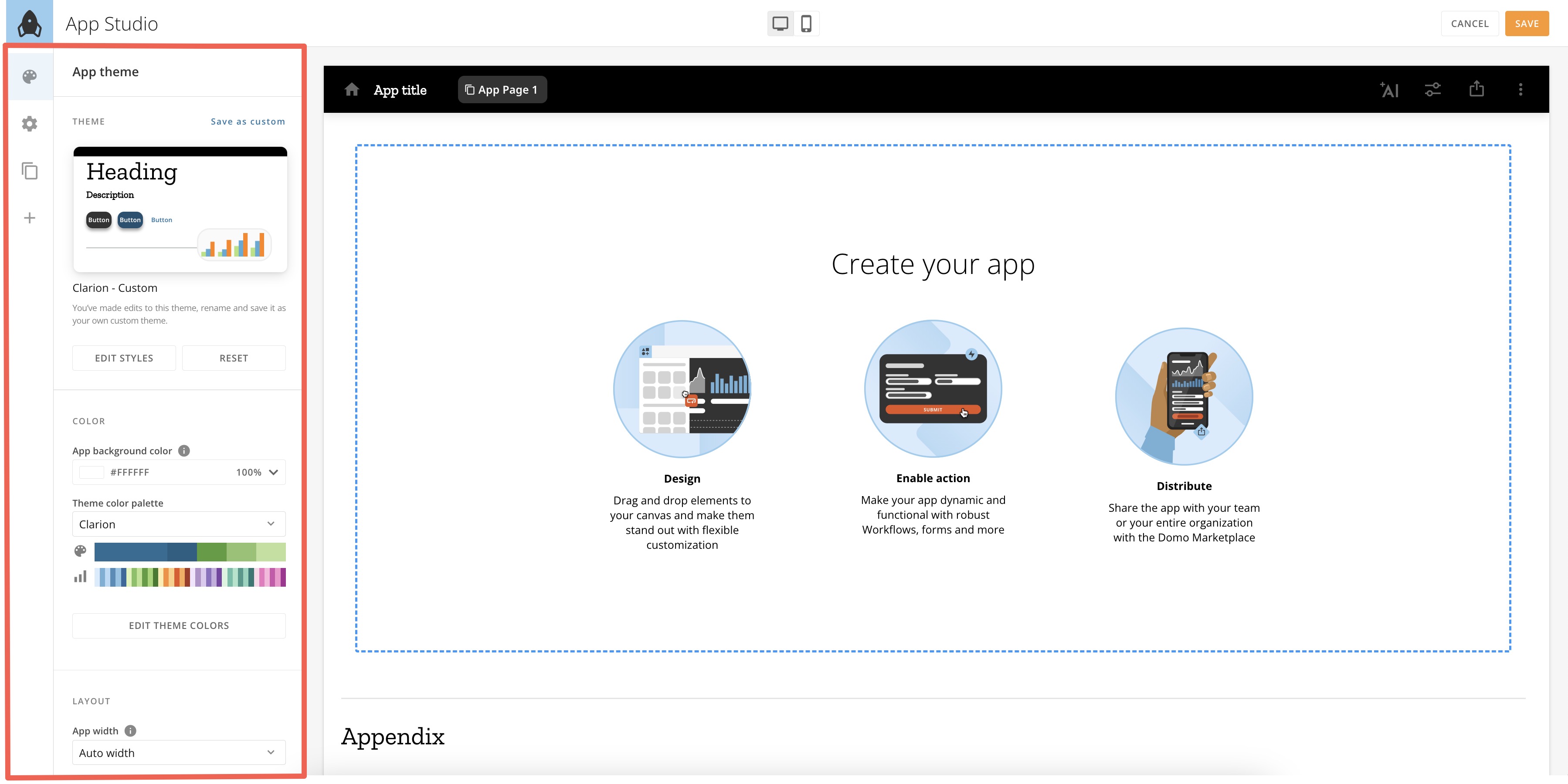 Design with App Studio Themes